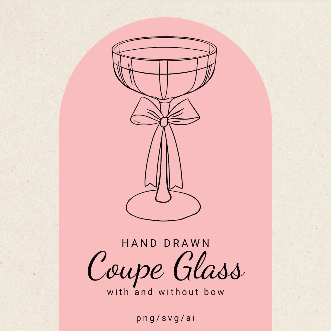 Hand Drawn Coupe Glass Illustration, Champagne Coupe Glass, Coupe Glass ...