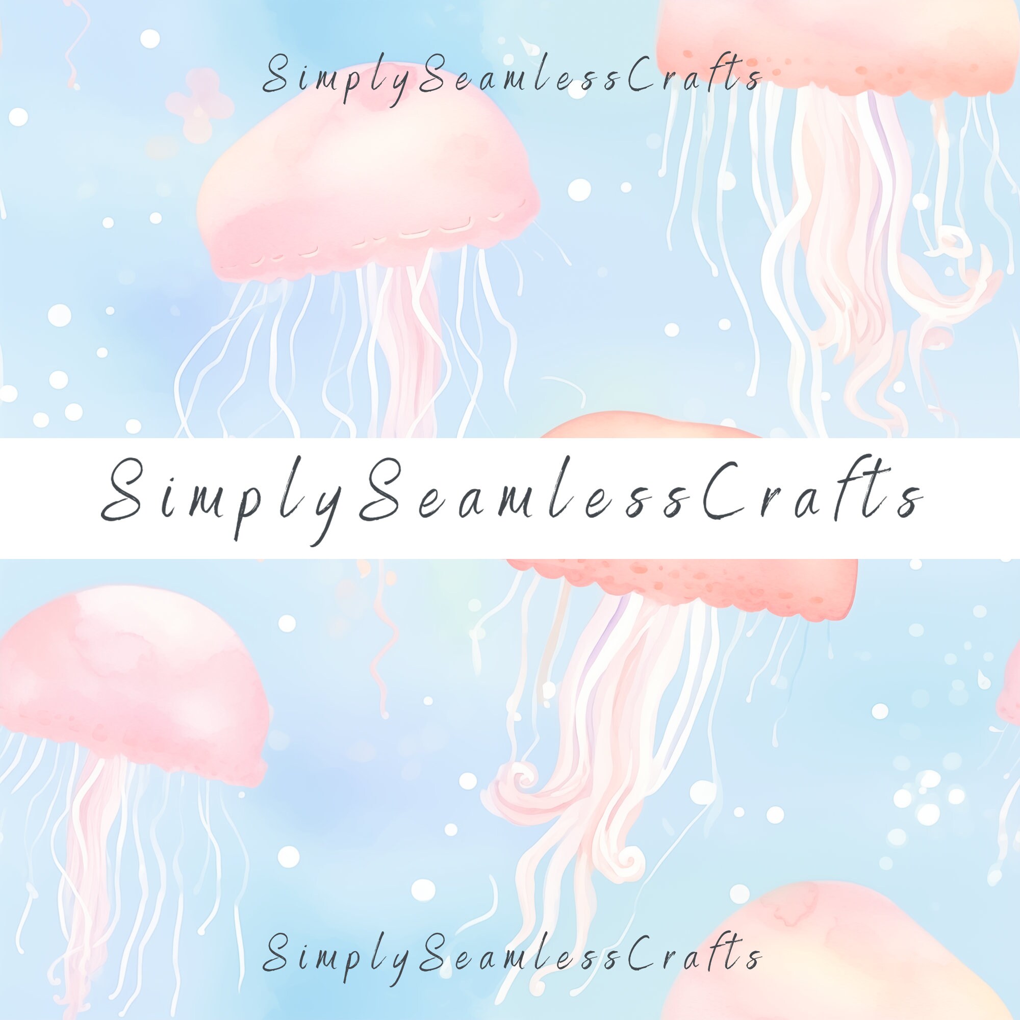 Watercolor Jellyfish Seamless Patterns, Cute Jellyfish Patterns, Boho ...