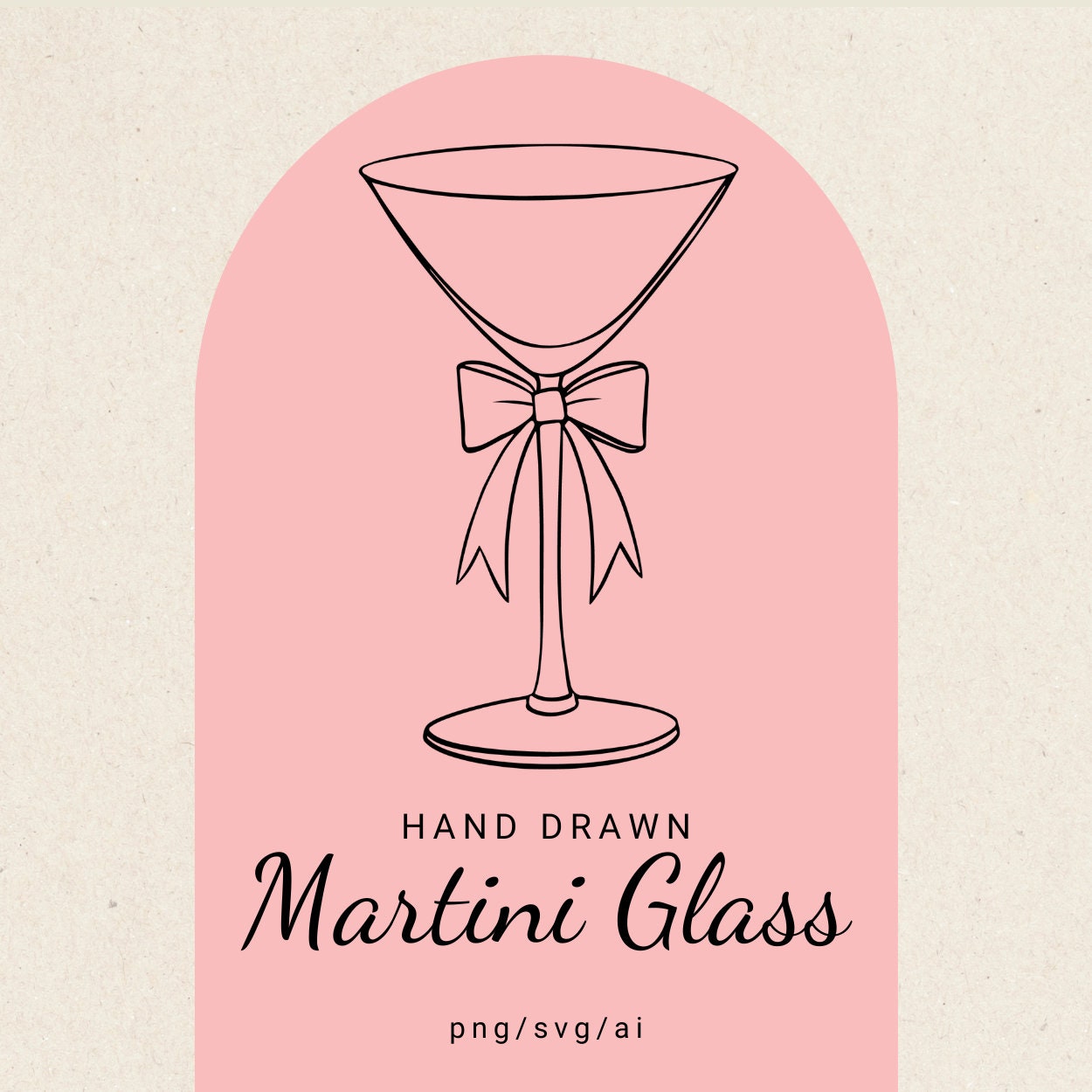 Hand Drawn Martini Glass Illustration, Martini Glass Clipart, Martini ...
