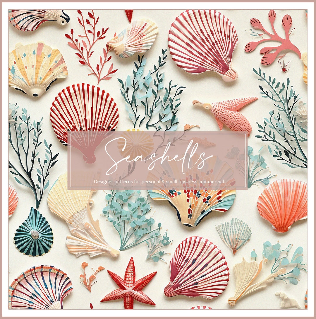 Sea Shells| Seamless Digital Pattern | Personal & Commercial Use ...
