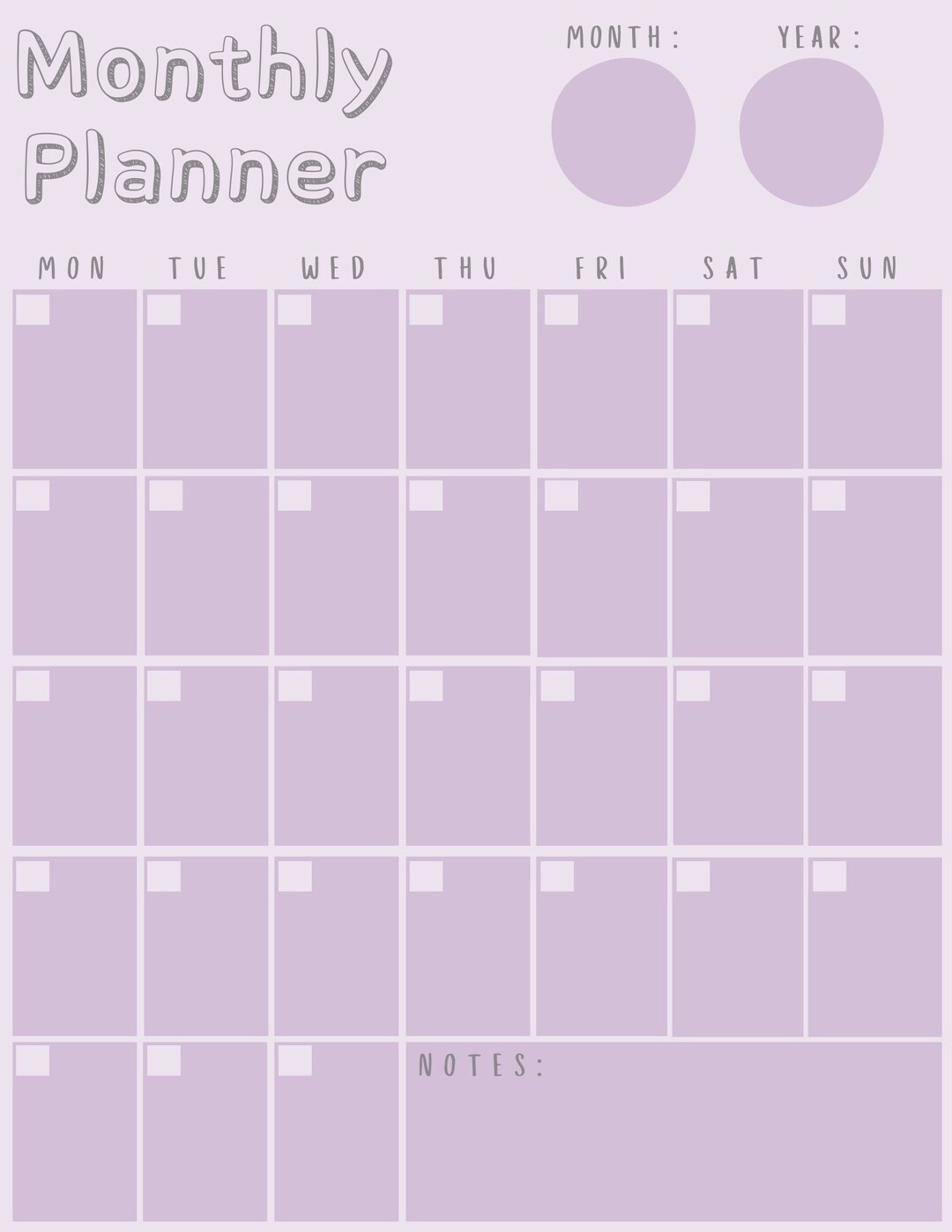 Monthly Planner - Etsy
