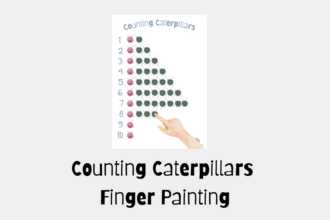Counting Caterpillars Fun Finger Painting Activity for Kids - Etsy