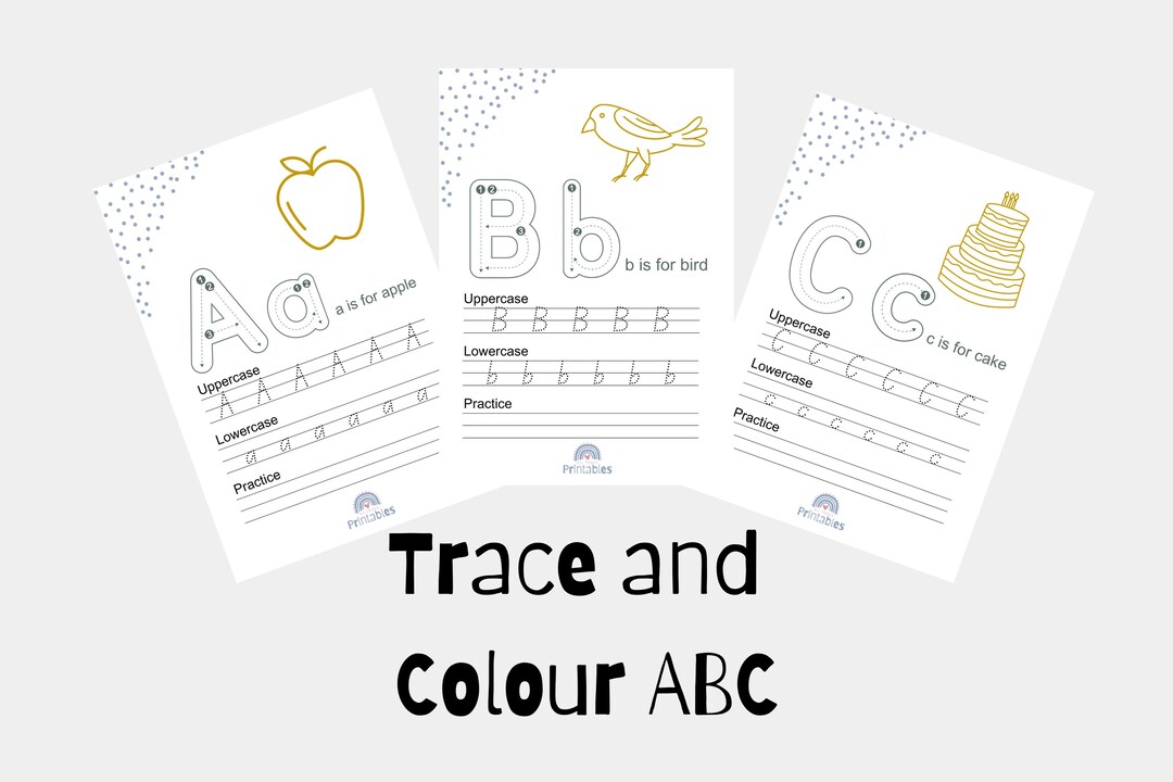 Trace and Colour ABC Learn the Alphabet - Etsy