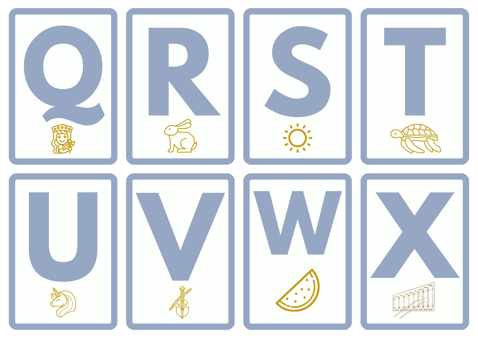 Alphabet Flash Cards - Etsy