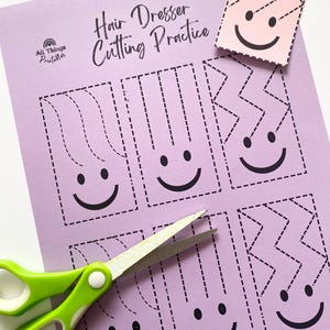 Printable Hairdresser Cutting Practice Activity – Fun Scissor Skills ...