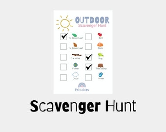 Nature Scavenger Hunt, Outdoors, Nature Walk, Science Activity for Kids ...