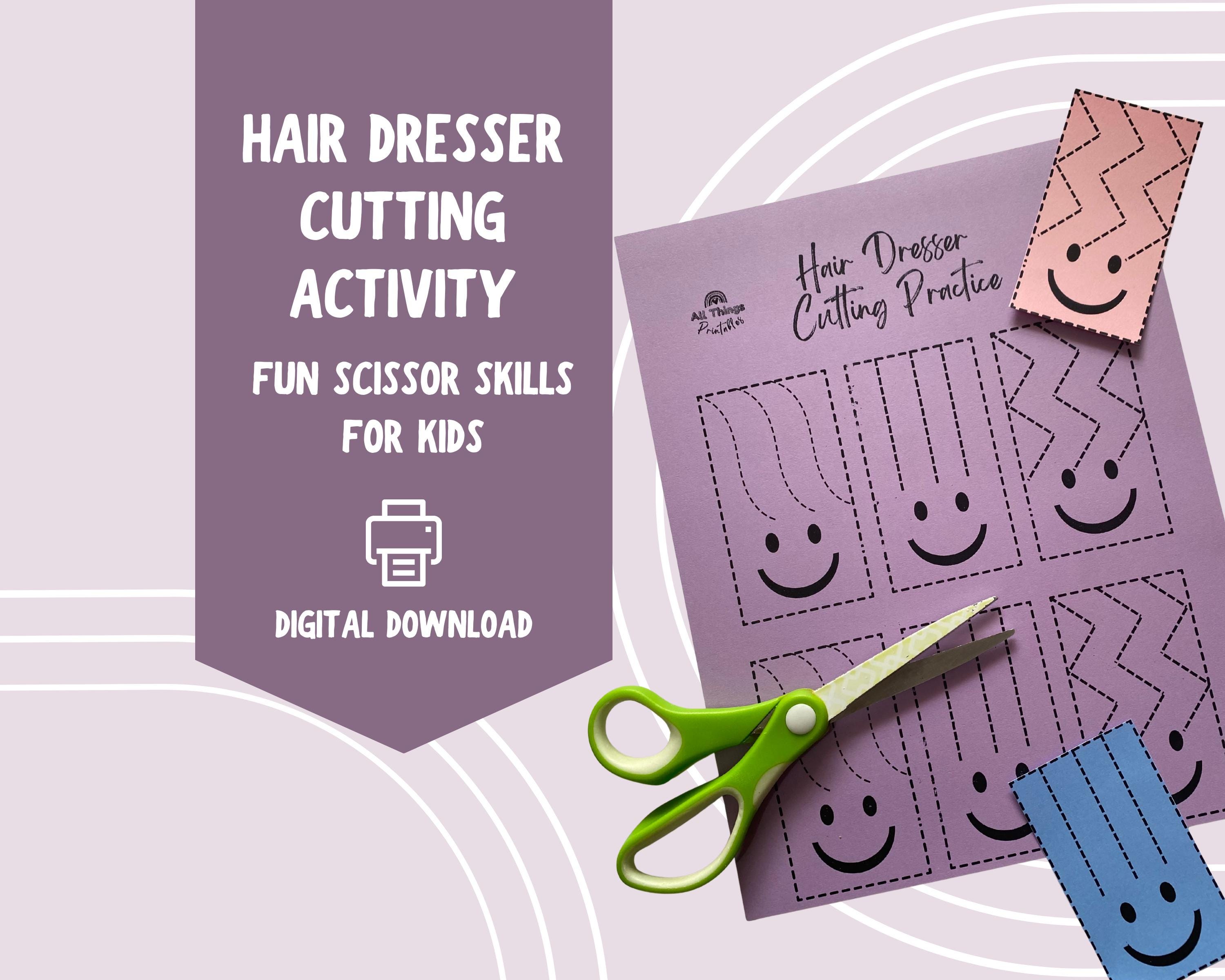 Printable Hairdresser Cutting Practice Activity – Fun Scissor Skills ...