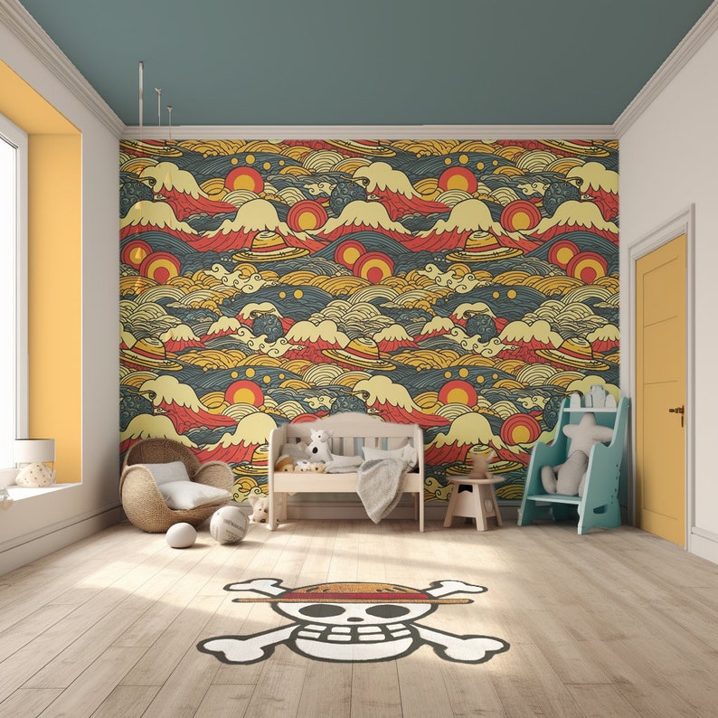 Anime: One Piece Inspired Seamless Tile (monkey D. LUFFY) Print on ...