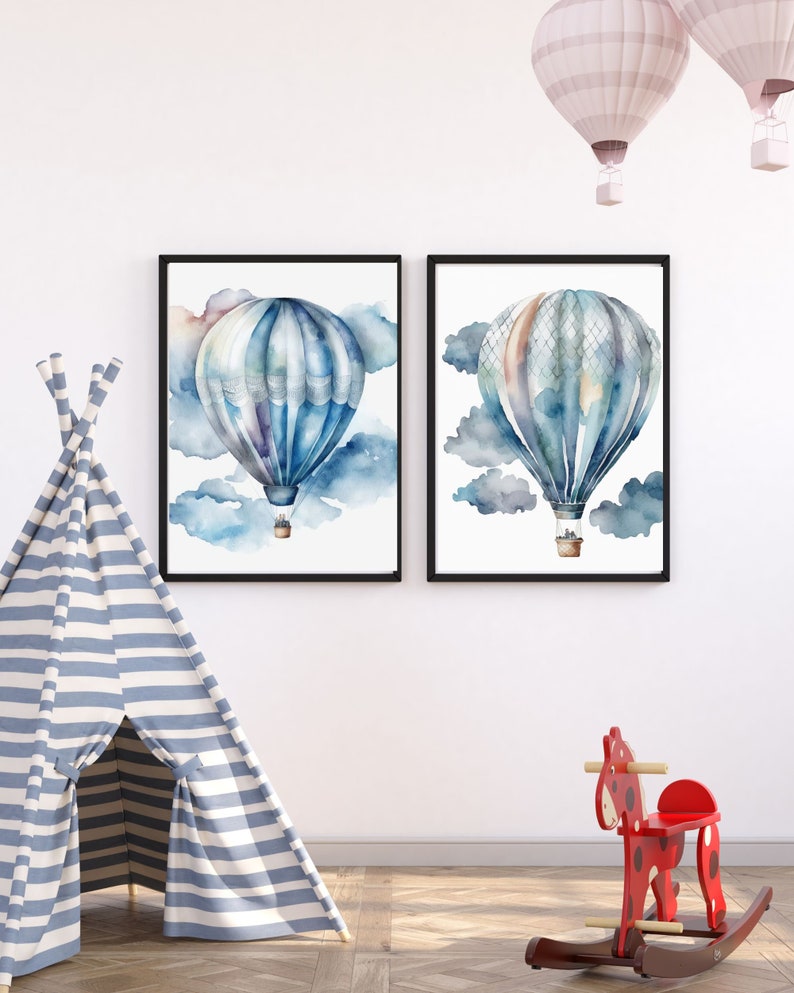 Hot Air Balloon Nursery, Kids Room Decor, Hot Air Balloon Print ...