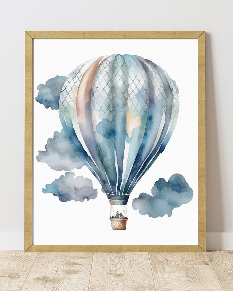 Hot Air Balloon Nursery, Kids Room Decor, Hot Air Balloon Print ...