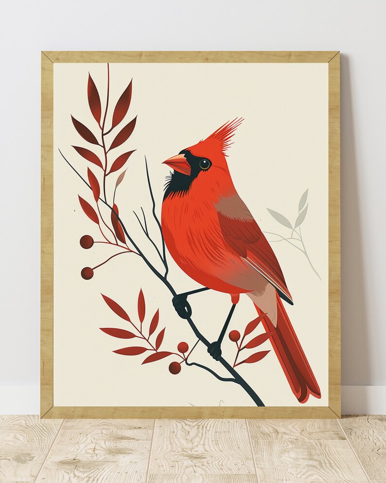 Red Cardinal Wall Art, Beautiful Bird, Gift for Her, Birthday Gift ...