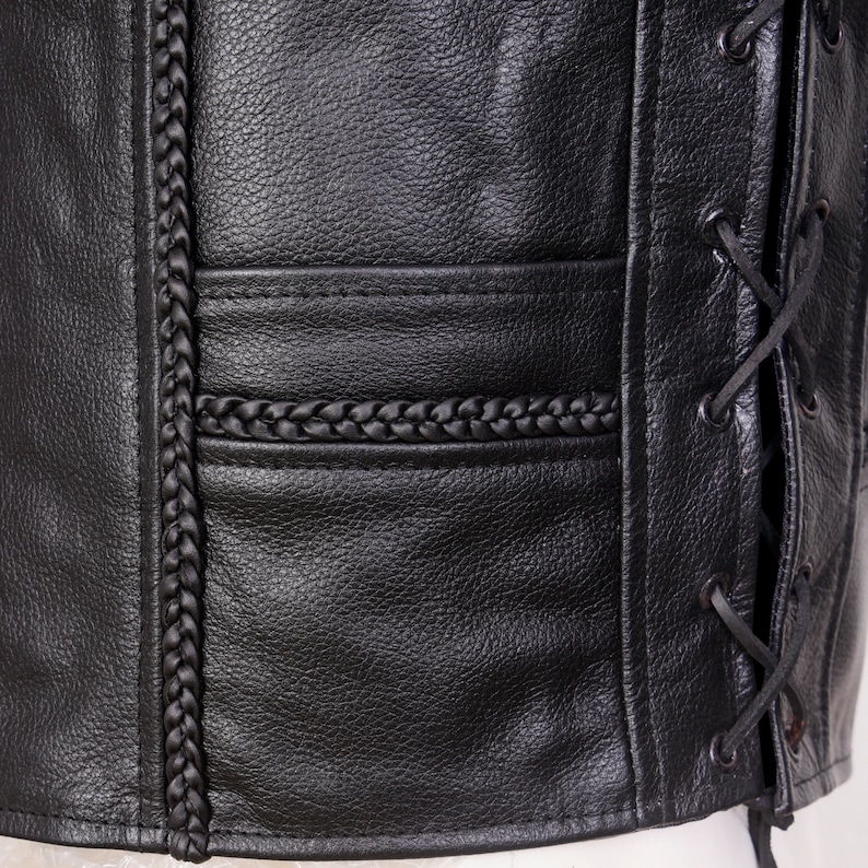Men Leather Motorcycle Concealed Carry Pockets Vest - Etsy