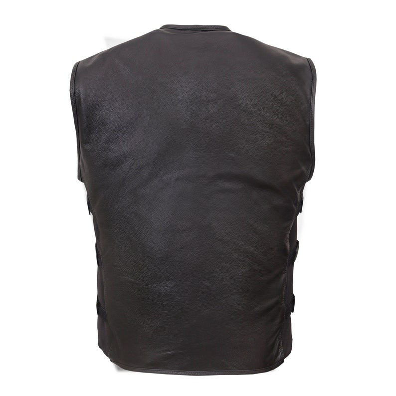 Leather Men Motorcycle Concealed Carry Pockets Vest - Etsy
