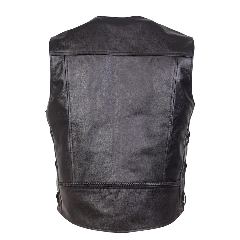 Men Leather Motorcycle Concealed Carry Pockets Vest - Etsy