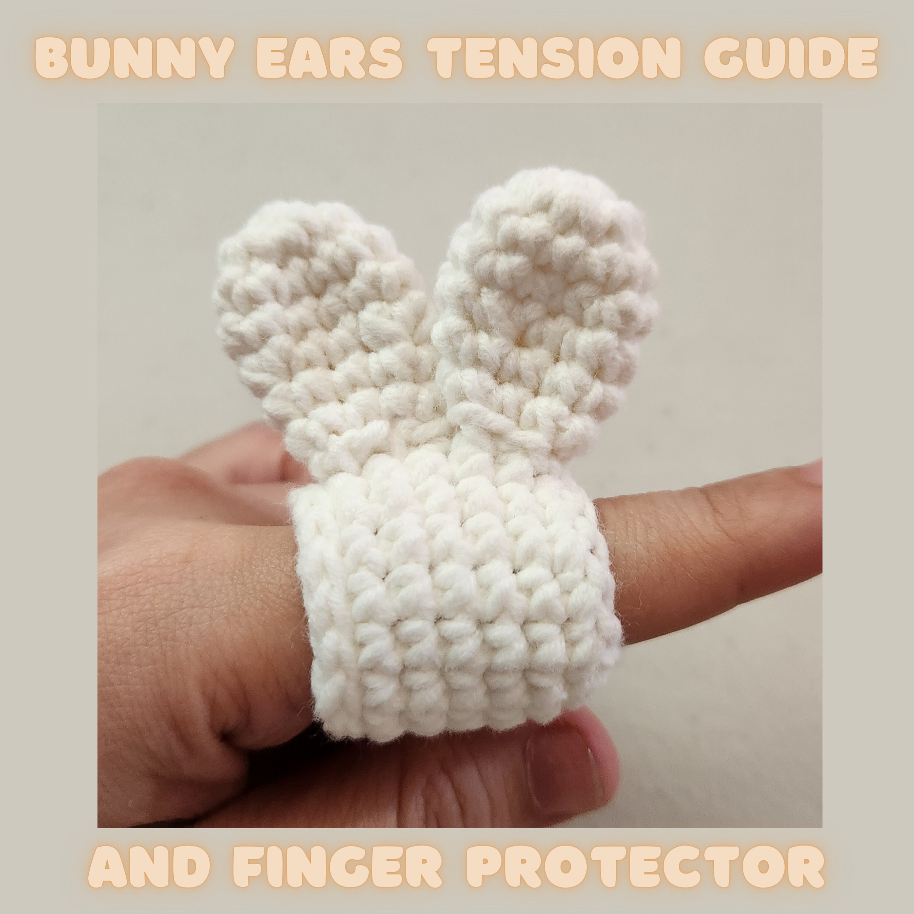 Crocheted Bunny Ears Yarn Tension Ring and Tension Guide Pattern ...