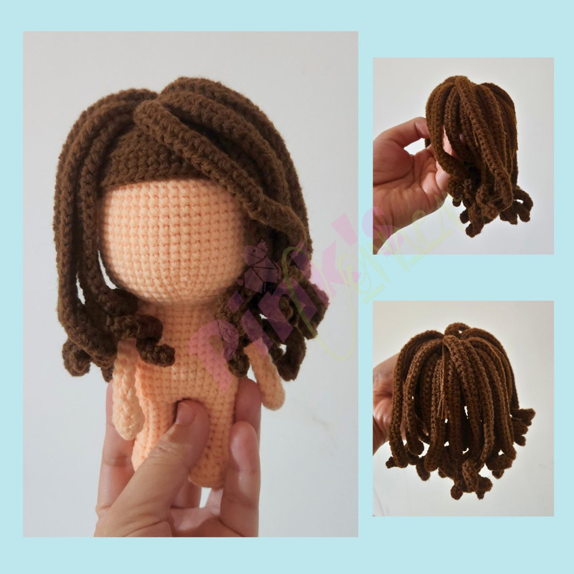 Amigurumi Crochet Doll Hair Wig / Removable Hair Digital Pattern - Etsy