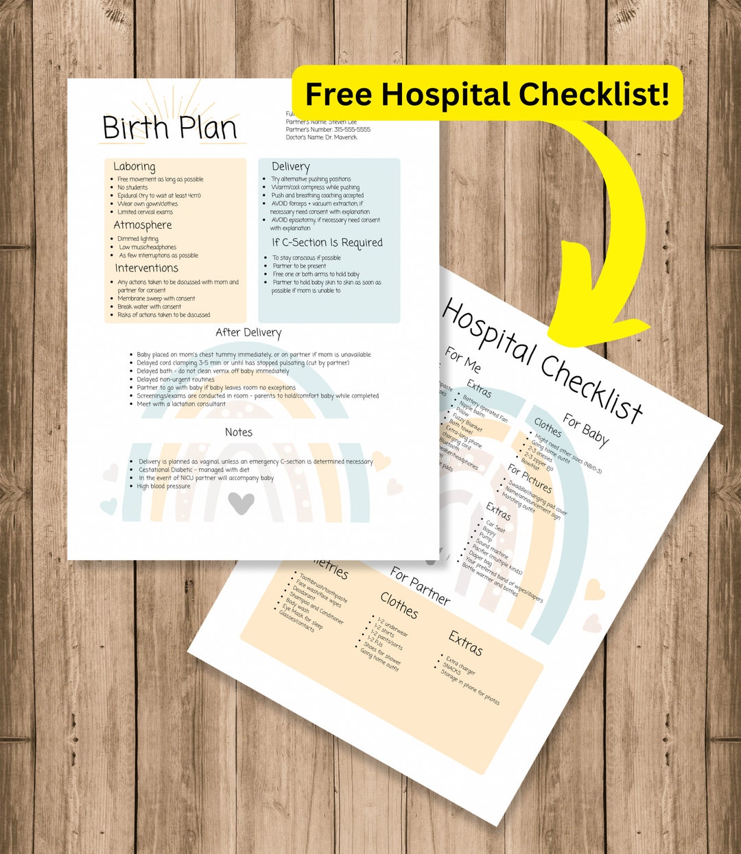 Editable Birth Plan Template Printable Birthing Plan - Etsy UK