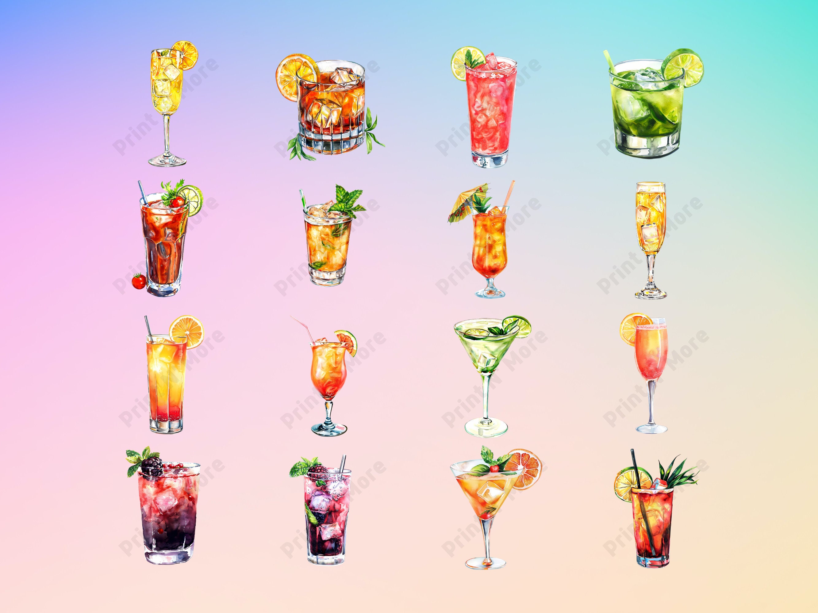Cocktail Clipart Signature Cocktail Clipart 50 PNG Alcohol ...
