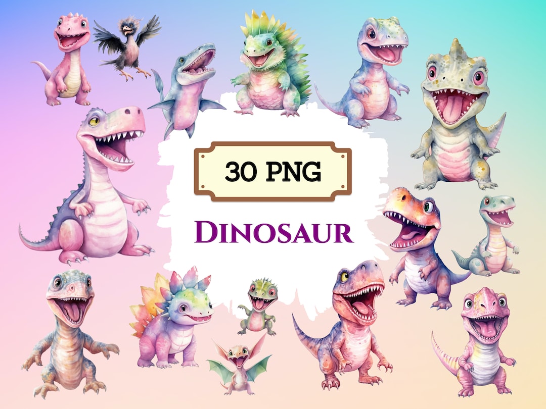 Watercolor Dinosaur Clipart Baby Dinosaurs Clipart Nursery Clipart T ...