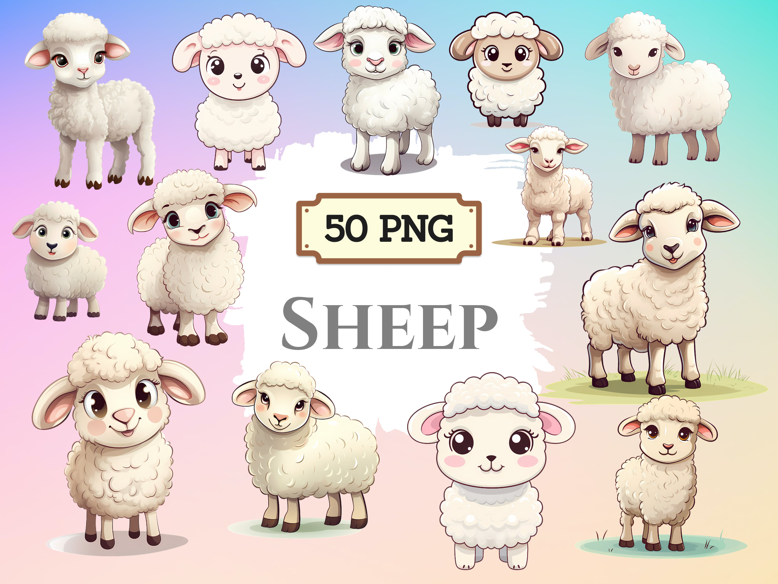 Sheep Clipart 50 Cute Sheep PNG Baby Sheep Clipart Sheep Art Cute Sheep ...