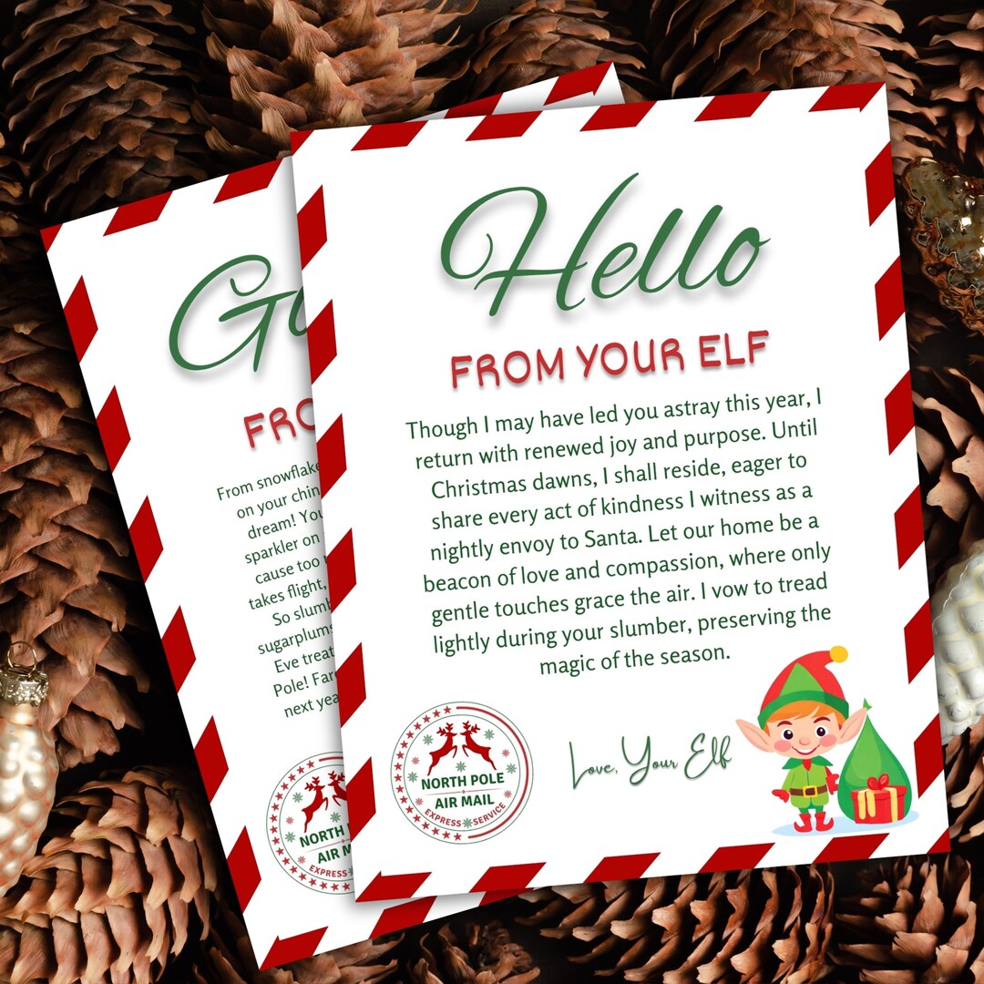 Editable Elf Letter, Elf Hello Letter Printable, Elf Goodbye Letter ...