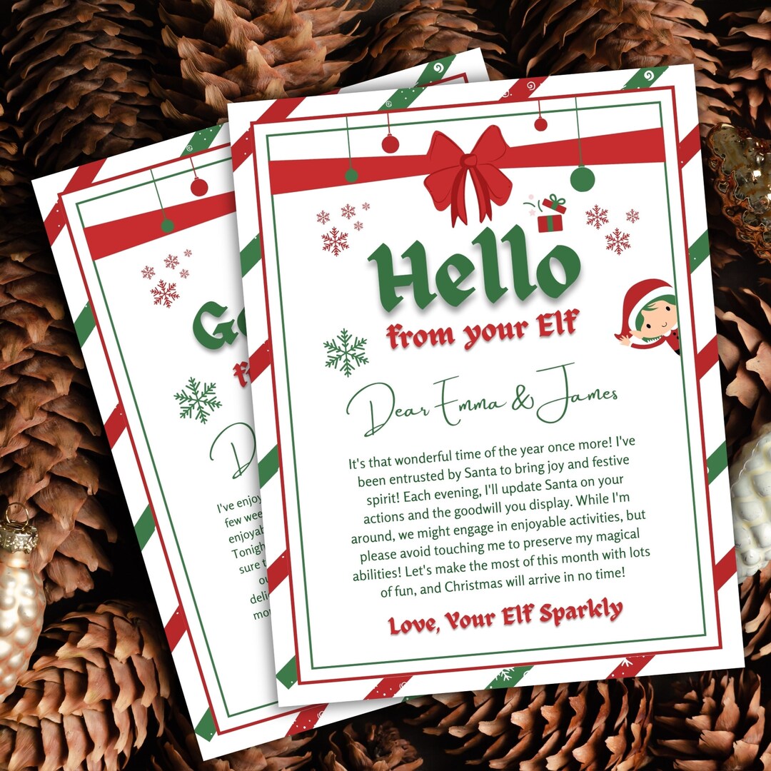 Editable Elf Hello Letter, Elf Goodbye Letter, Canva Template, Elf ...