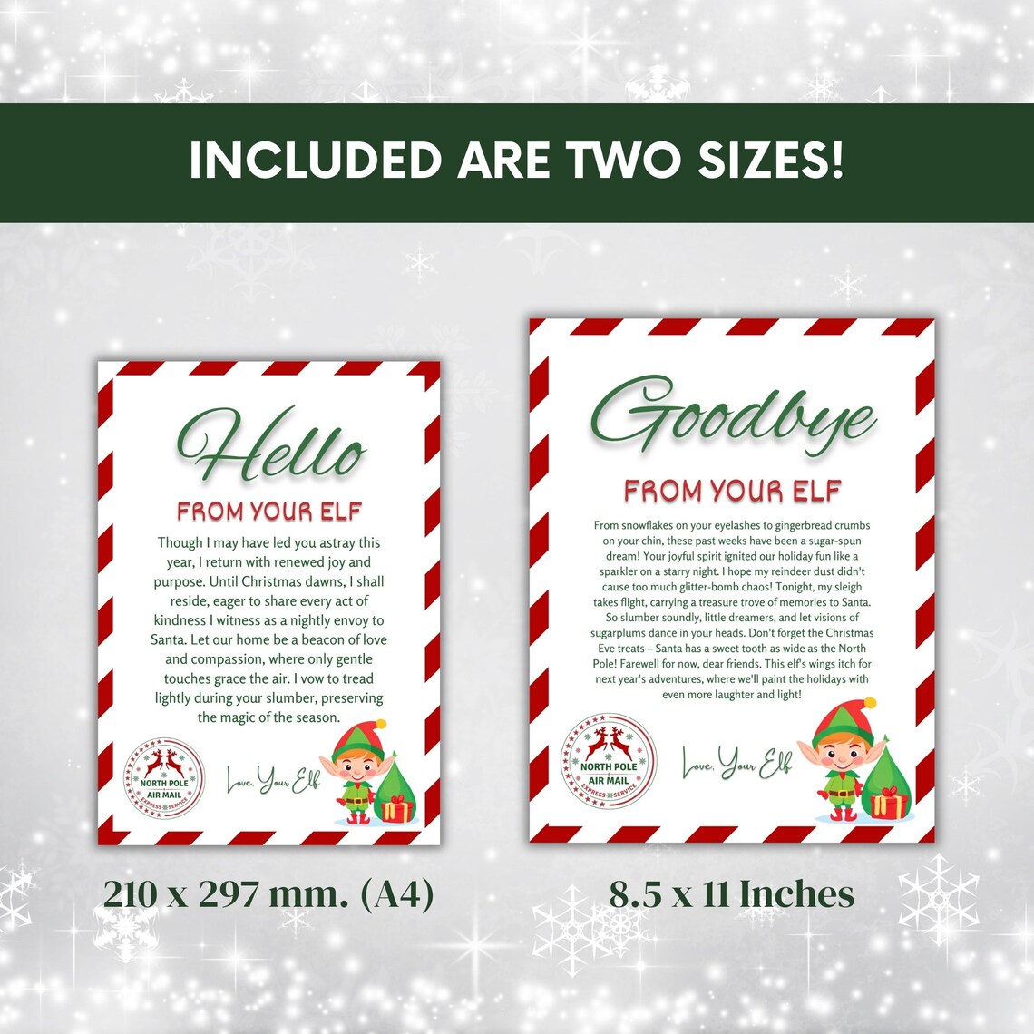 Editable Elf Letter, Elf Hello Letter Printable, Elf Goodbye Letter ...