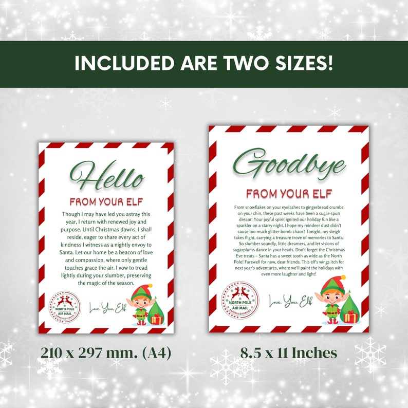 Editable Elf Letter, Elf Hello Letter Printable, Elf Goodbye Letter ...