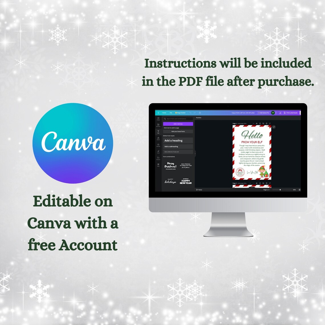 Editable Elf Letter, Elf Hello Letter Printable, Elf Goodbye Letter ...