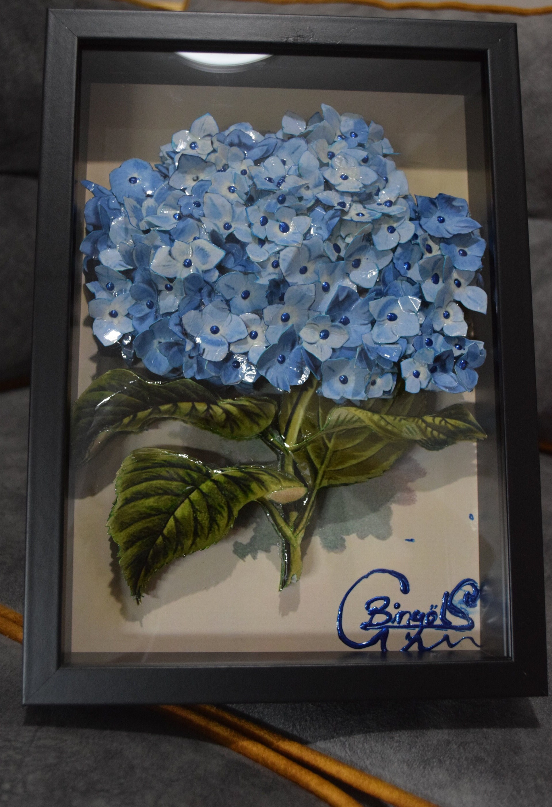 3D Paper Relief Hydrangea Flower, Handcrafted Flower - Etsy