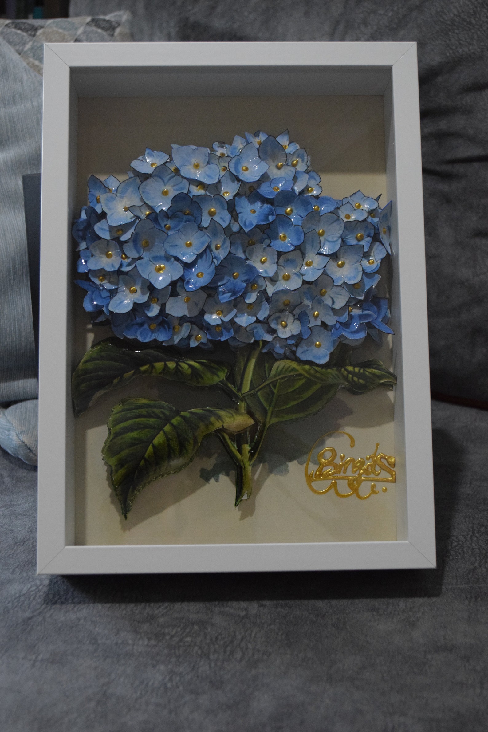 3D Paper Relief Hydrangea Flower, Handcrafted Flower - Etsy