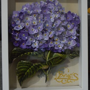 3D Paper Relief Hydrangea Flower, Handcrafted Flower - Etsy