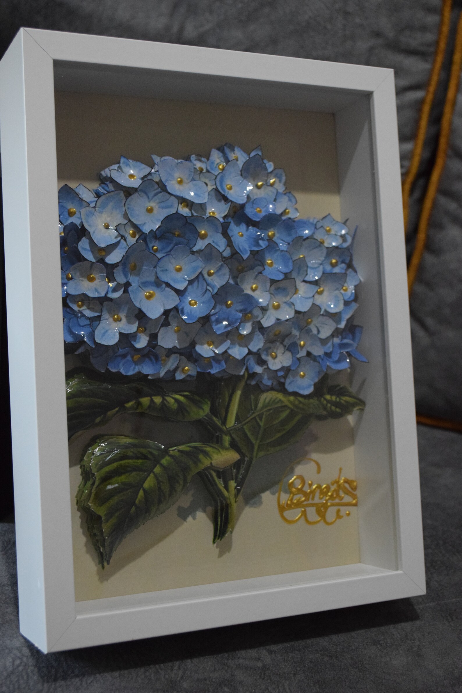 3D Paper Relief Hydrangea Flower, Handcrafted Flower - Etsy