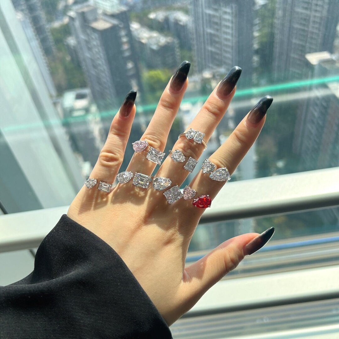 Different Size and Different Color Stone Customized Double Stone ...