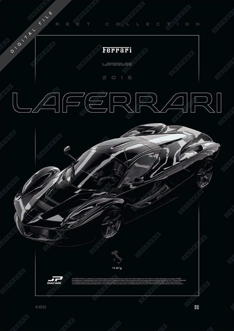 Ferrari Laferrari 2015 Digital Poster - Etsy
