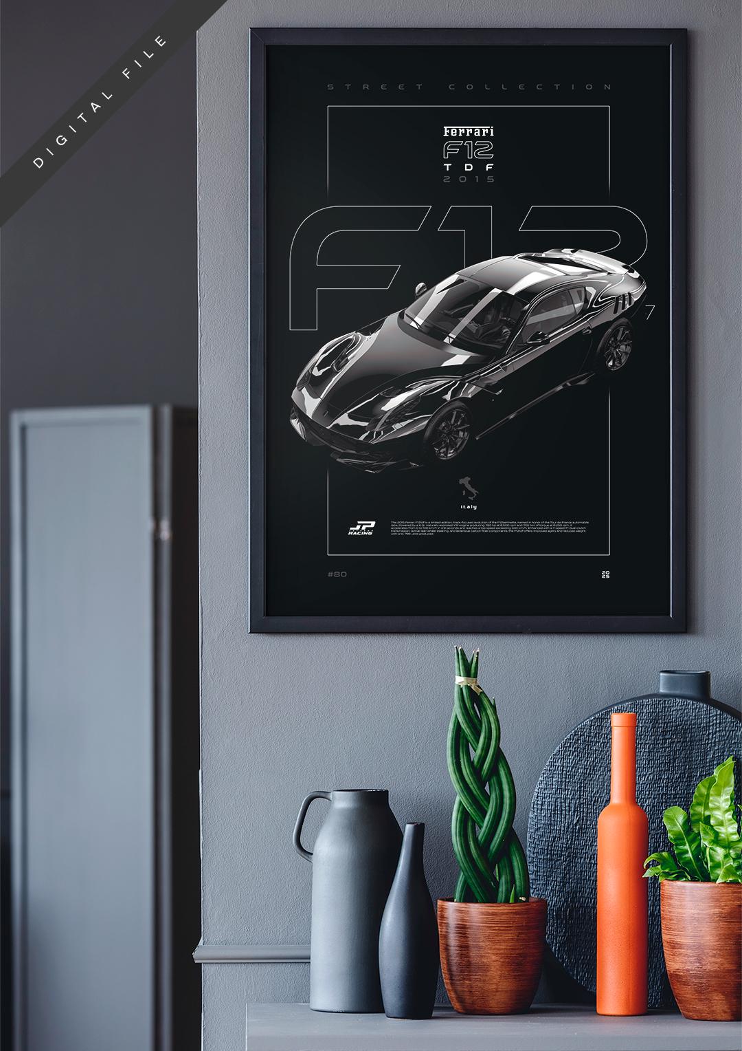 Ferrari F12tdf 2015 Digital Poster - Etsy