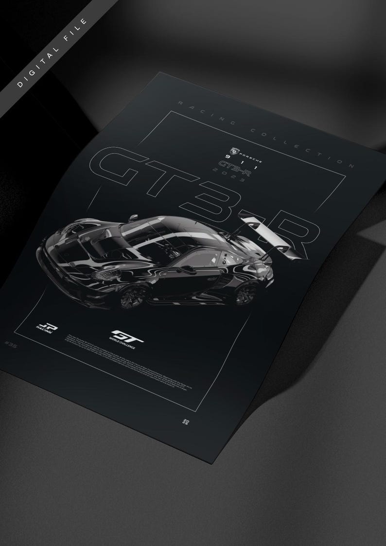 Porsche 911 GT3 R 2023 Digital Poster - Etsy