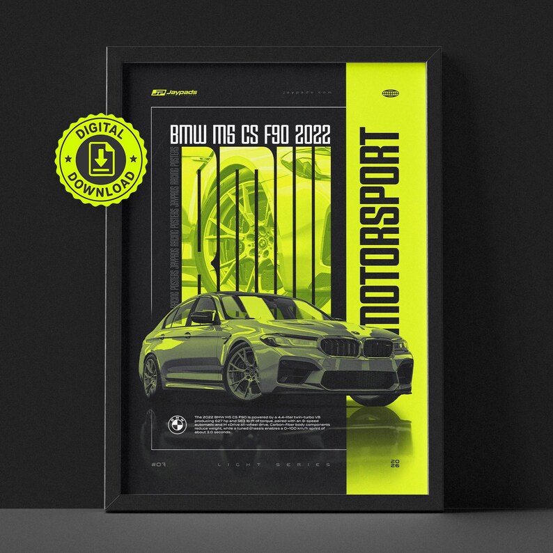 BMW M5 CS F90 2022 Poster: Sport Car Art (digital Download) - Etsy
