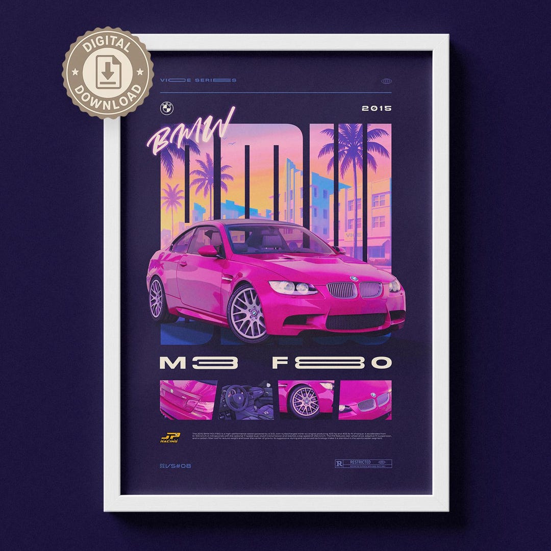 BMW M3 F80 2015 Digital Poster - Etsy