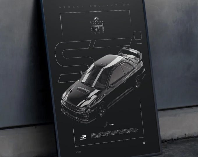 Subaru Impreza Coupe WRX Type R Sti 1999 Digital Poster - Etsy