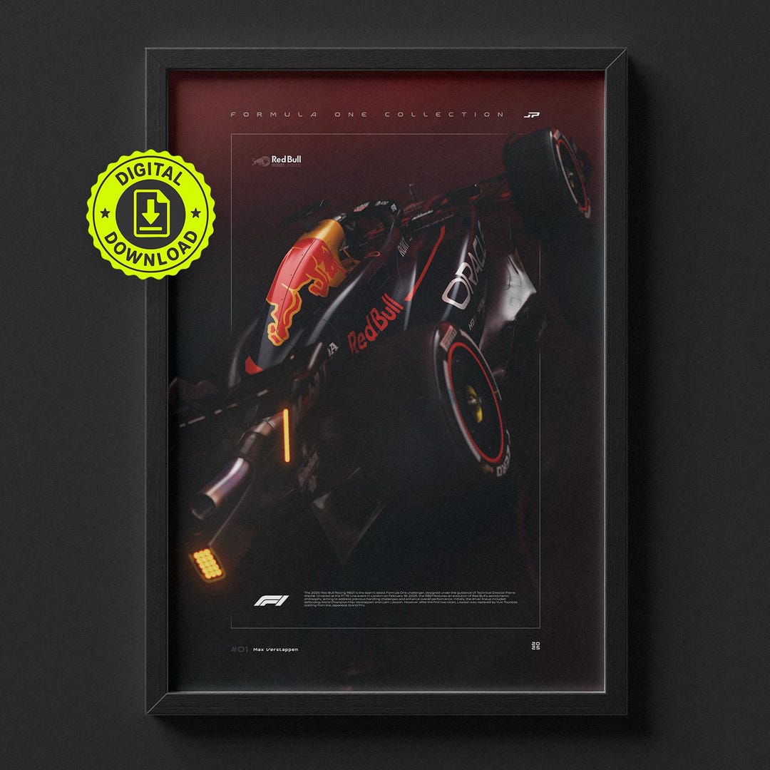 Red Bull Racing RB21 Poster: Minimalist Formula One Car Art (digital ...