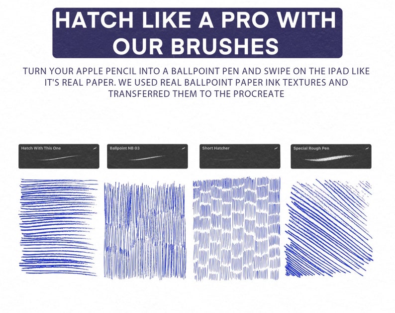 30 High-quality Ballpoint Pen Procreate Brushes With 3 Bonus - Etsy