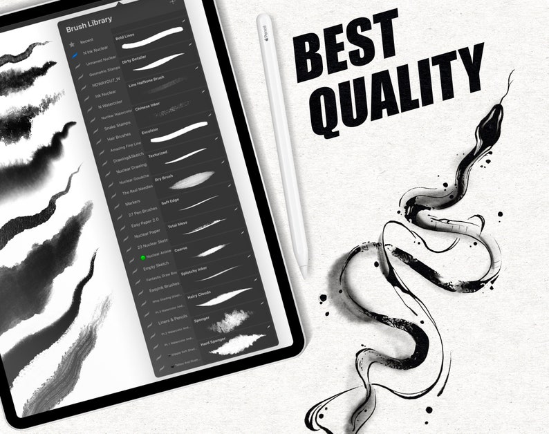 Procreate Brushes - Ink Brushes for Procreate, Illustration Brushes ...