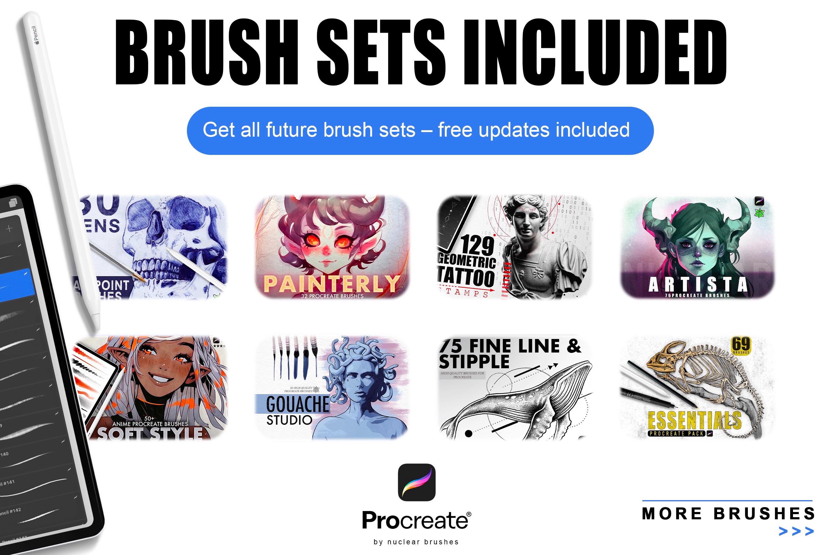 10000+ Procreate Brushes - Whole Shop Bundle, Procreate Drawing Brushes ...