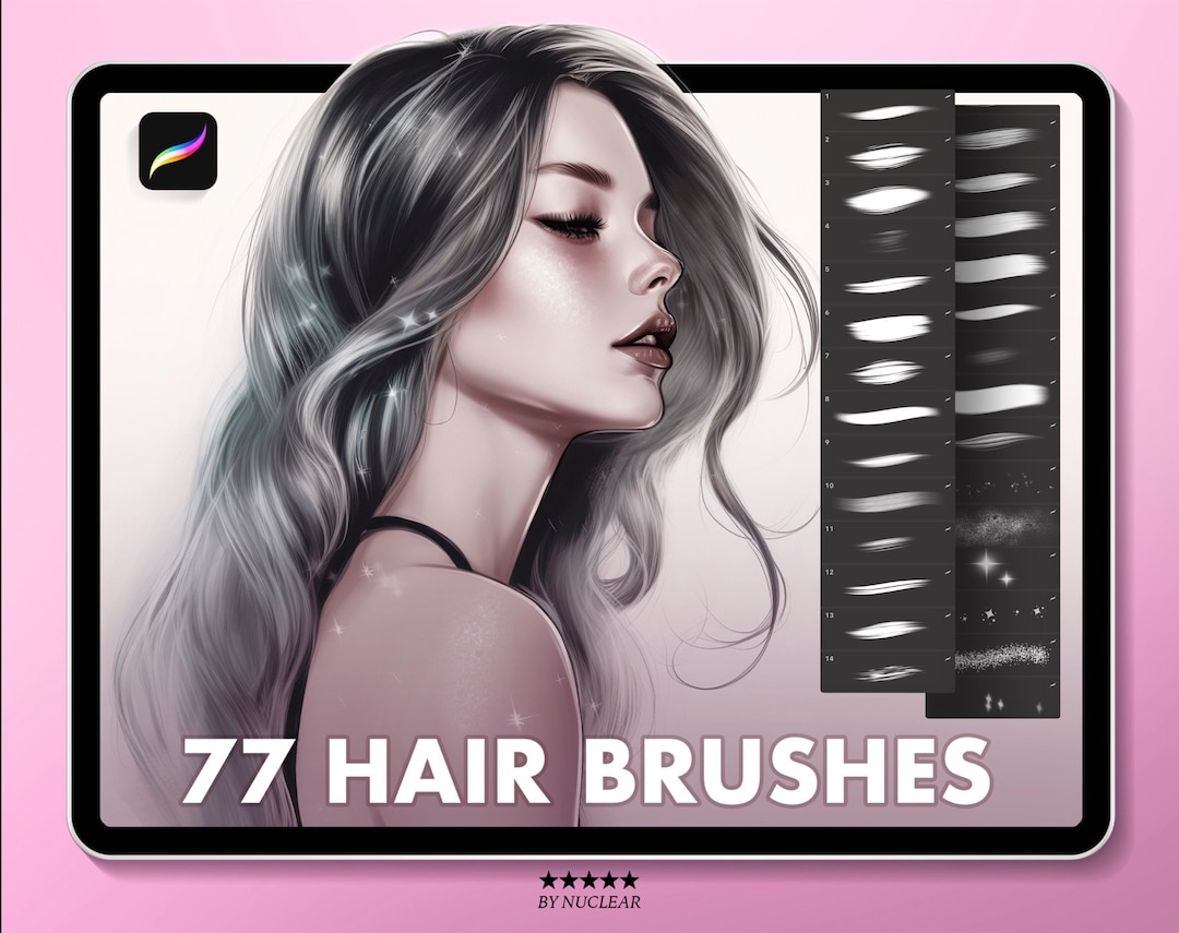 Procreate Hair Brushes, Hair Procreate Brush, Procreate Hair, Eyebrows ...