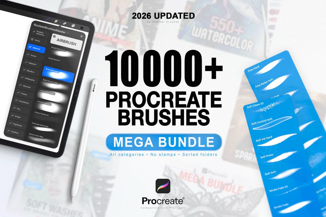 10000+ Procreate Brushes Mega Bundle (2026) | Tattoo, Illustration ...