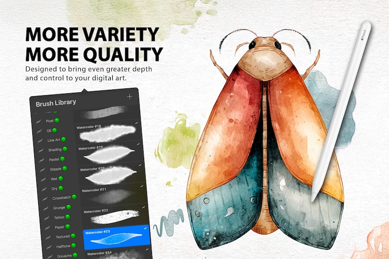 3500+ Procreate Brushes Mega Bundle, Watercolor, Ink Line Art, Pencil ...