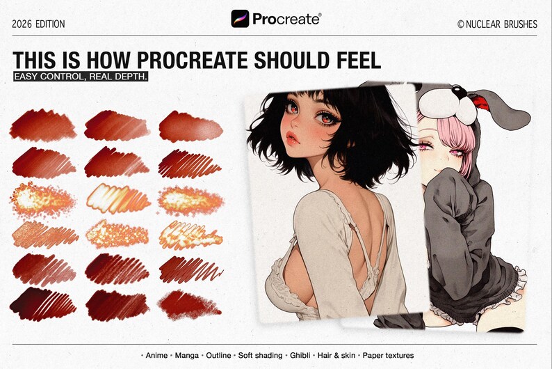 Procreate Brushes Anime Mega Bundle (2026) | 1000+ Anime Manga Lineart ...