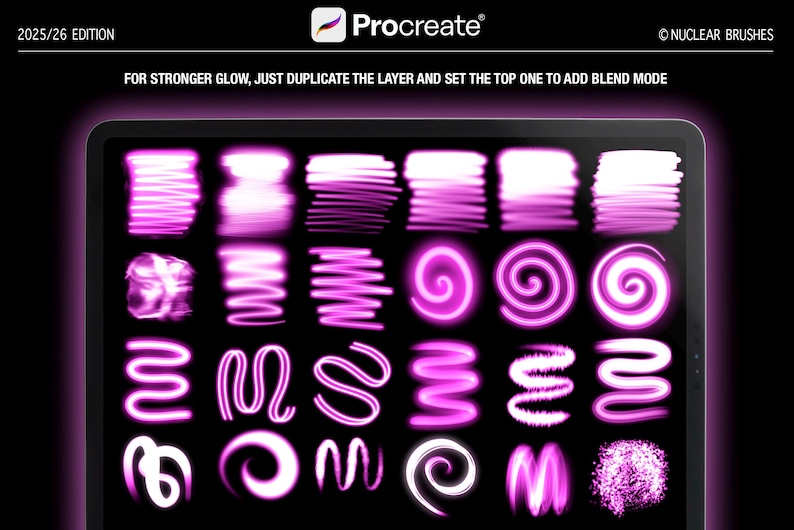 140+ Glow Brushes for Procreate | Light Brush Pack, Procreate Shine ...