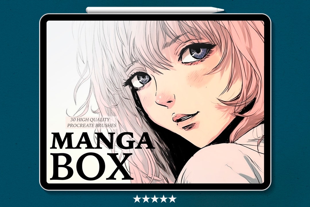Manga Box for Procreate, 30 Procreate Manga Brushes, Anime Brushes ...